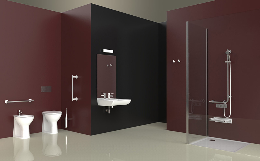 Badezimmer für Senioren, Haltegriffe, Sitzmöbel, Armaturen | Goman